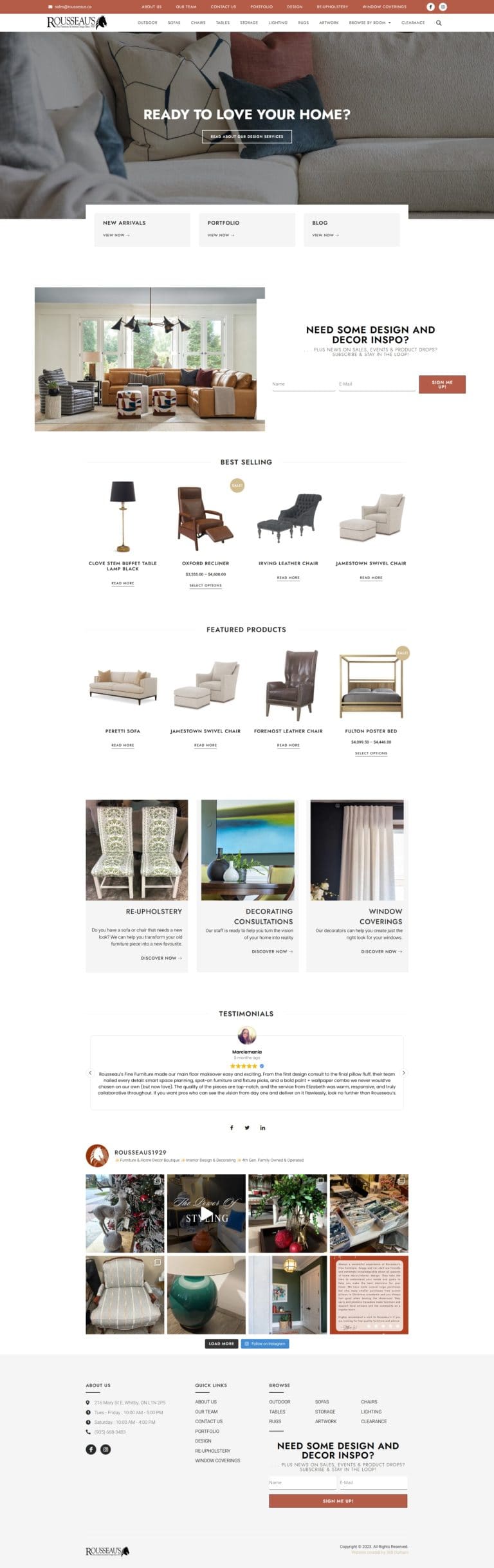 Rousseaus - Web Design Oshawa | Web Design Durham Region | Bowmanville